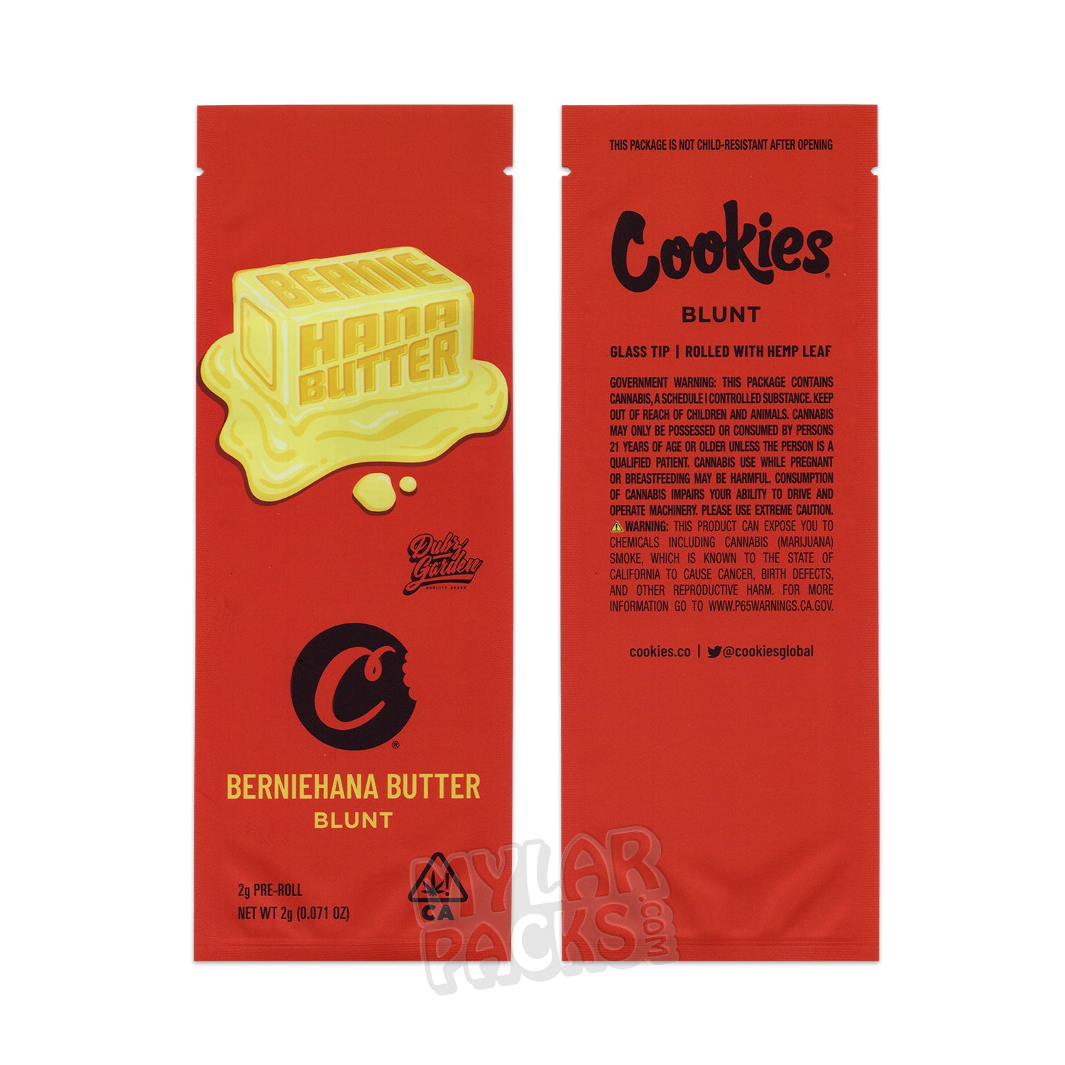 BernieHanna Butter by Cookies Empty 2g Preroll Blunt Packaging ...