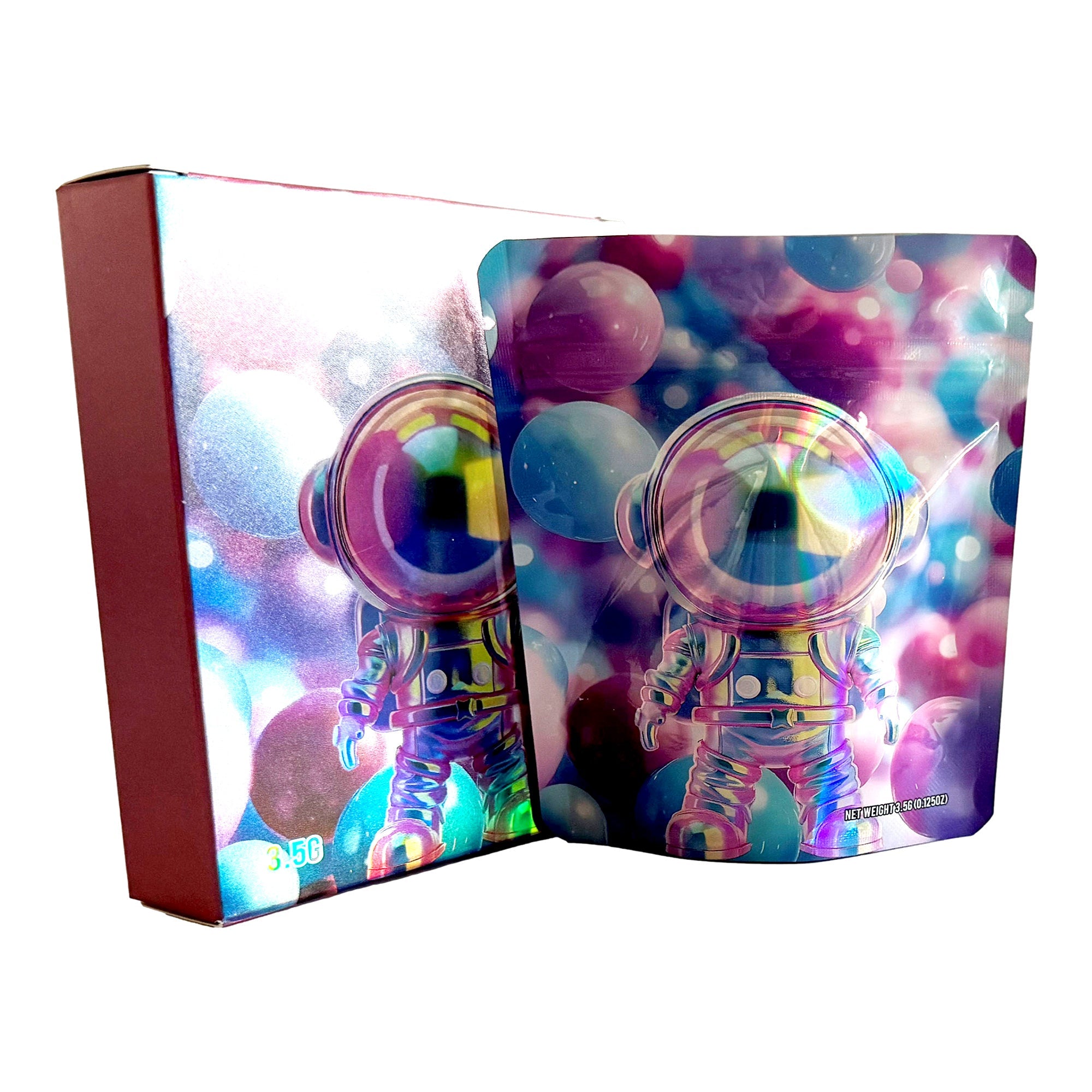 Mauritius 3.5g Holographic Bag with Matching Box Design (500 Units / P ...