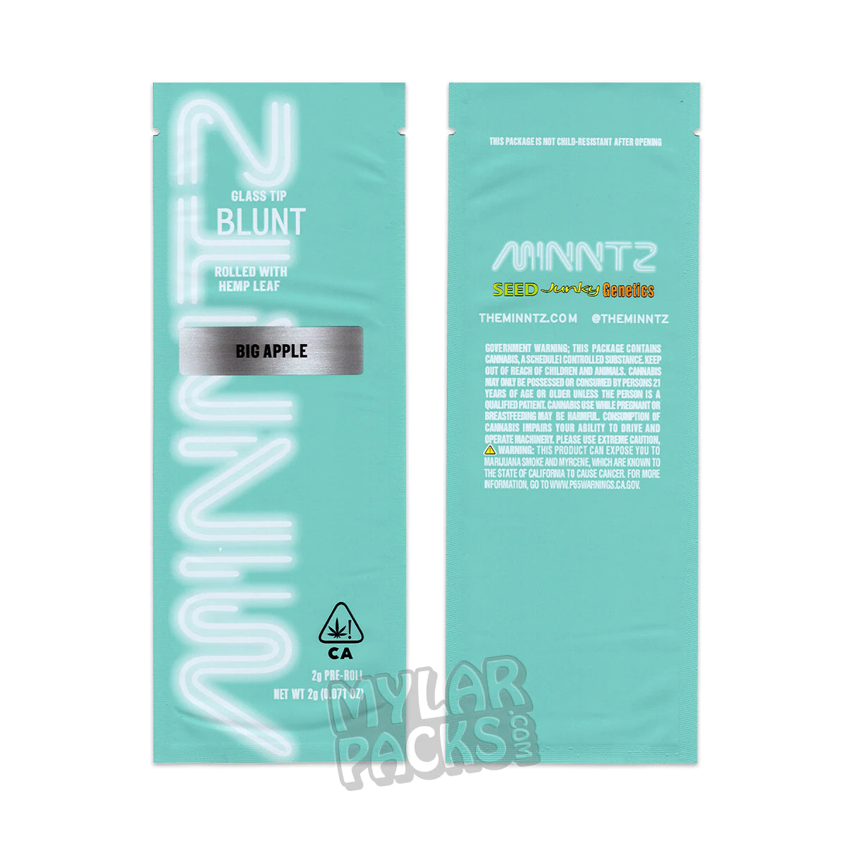 Big Apple by Minntz Empty Single Preroll Blunt Packaging Pop Tube Glas ...