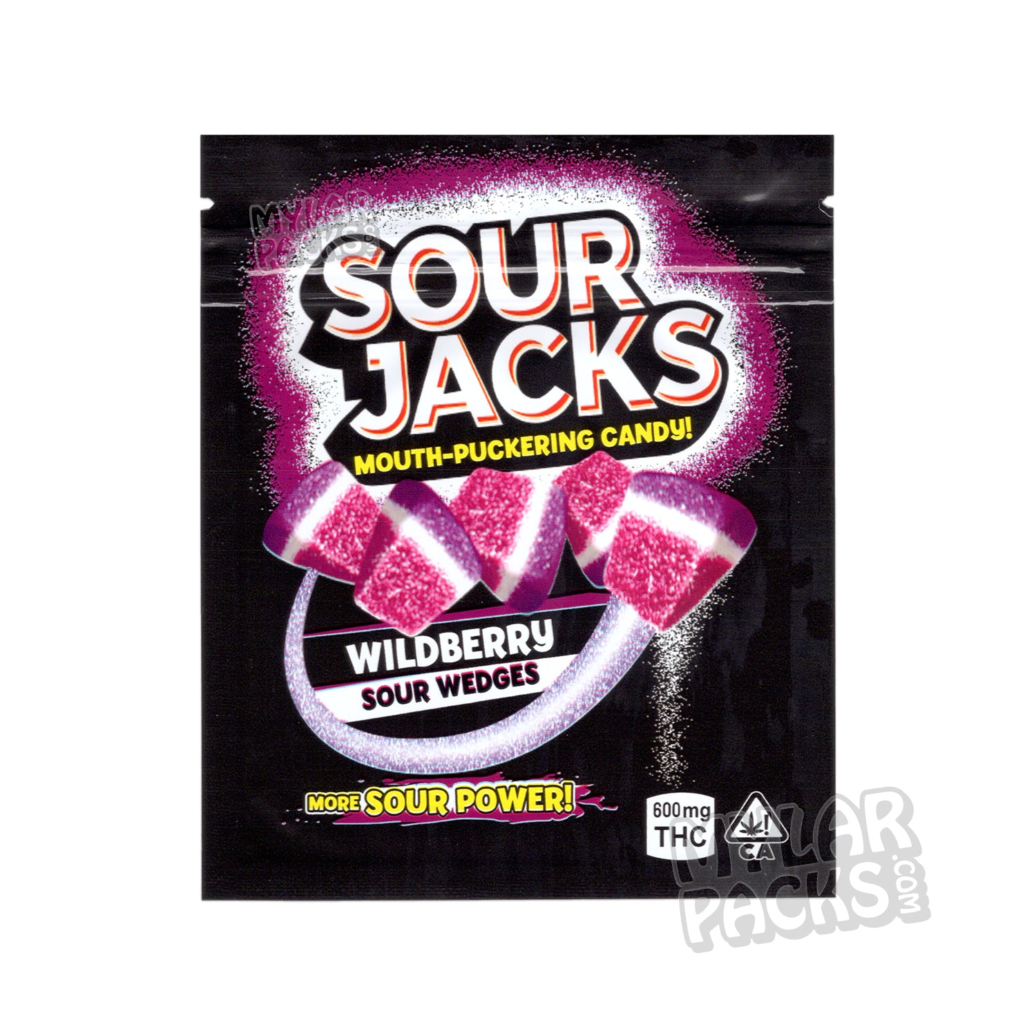Sour Jacks Wildberry Mylar - 600mg Edibles Candy Packaging ...