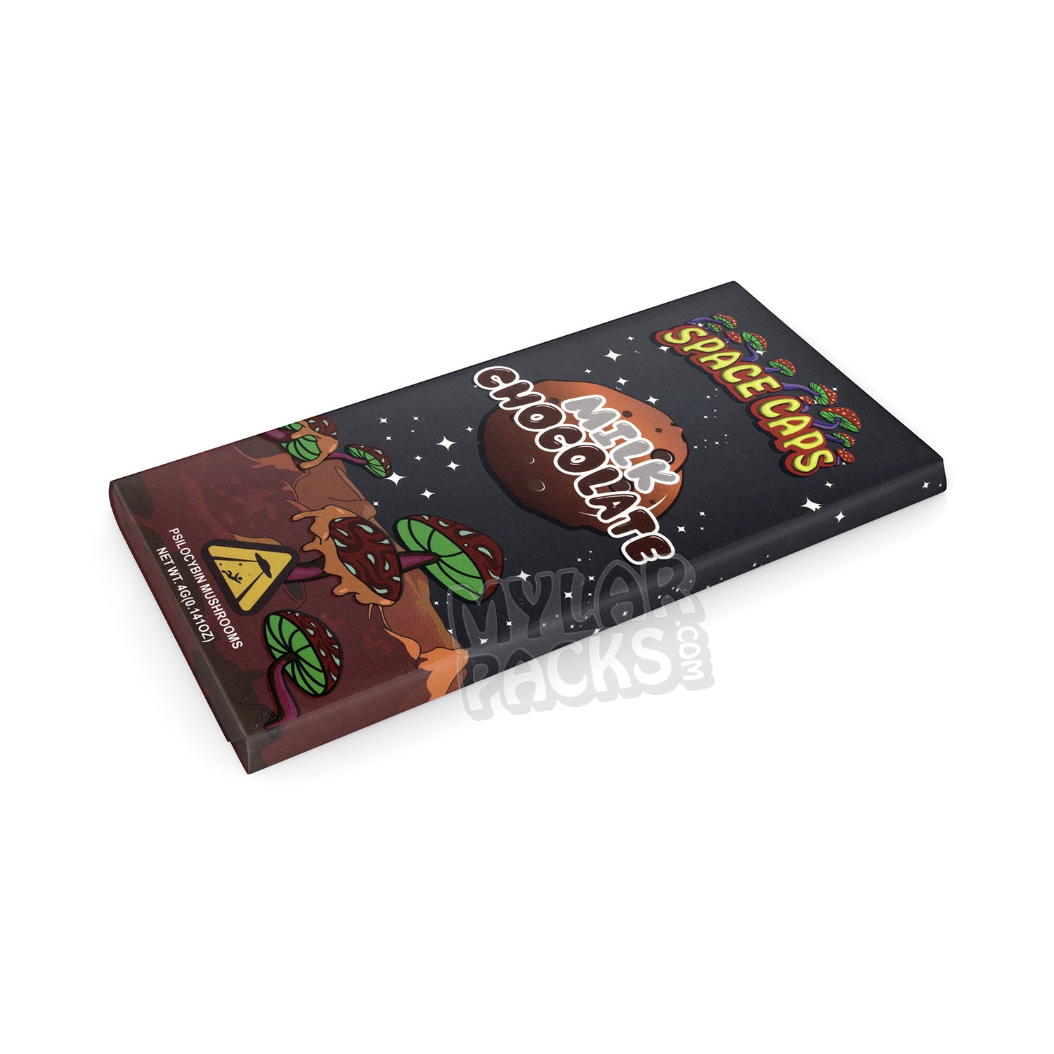 Space Caps Empty Chocolate Mushrooms Bar Packaging – MylarPackaging.com